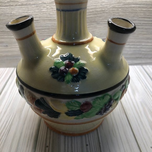 Source Unknown | Accents | 95s Vintage Majolica Style Multi Stem Vase ...